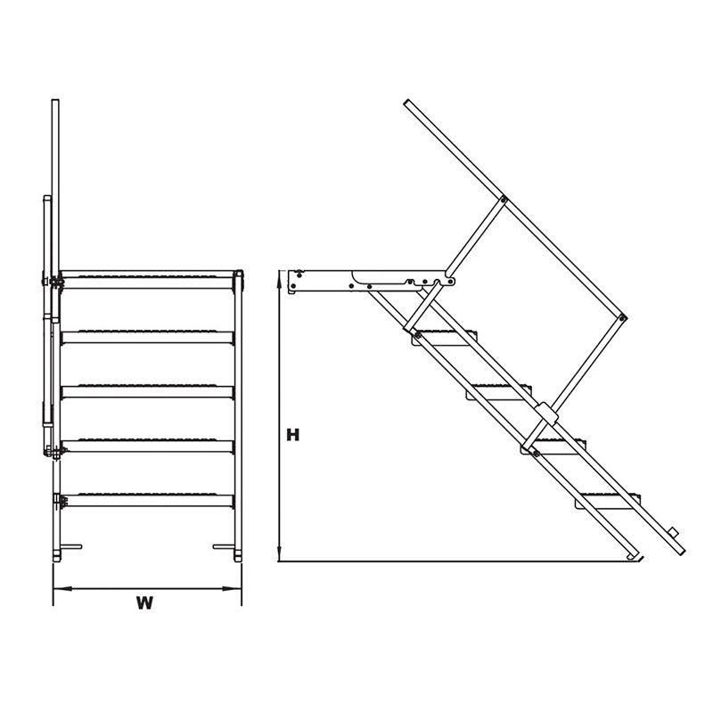 PULLOUT LADDER - 4 STEP W/ HANDRAIL | Steps & Ladders | NZ Parts Online Ltd