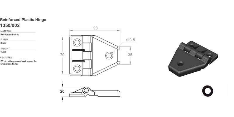 CENTAFLEX CONTINUOUS HINGE PVC - BLACK | Continuous Hinges | NZ Parts Online Ltd